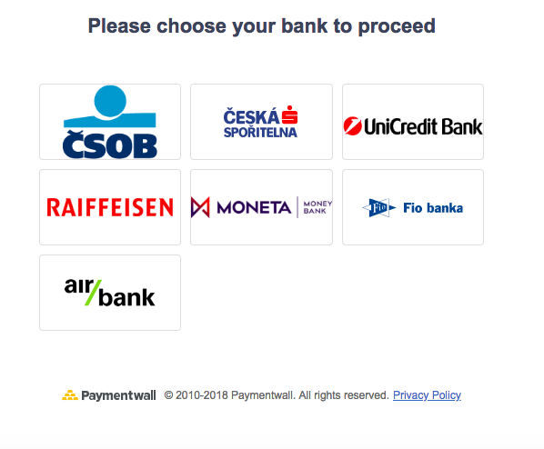 Payment Method - Bank Transfer Czech Republic