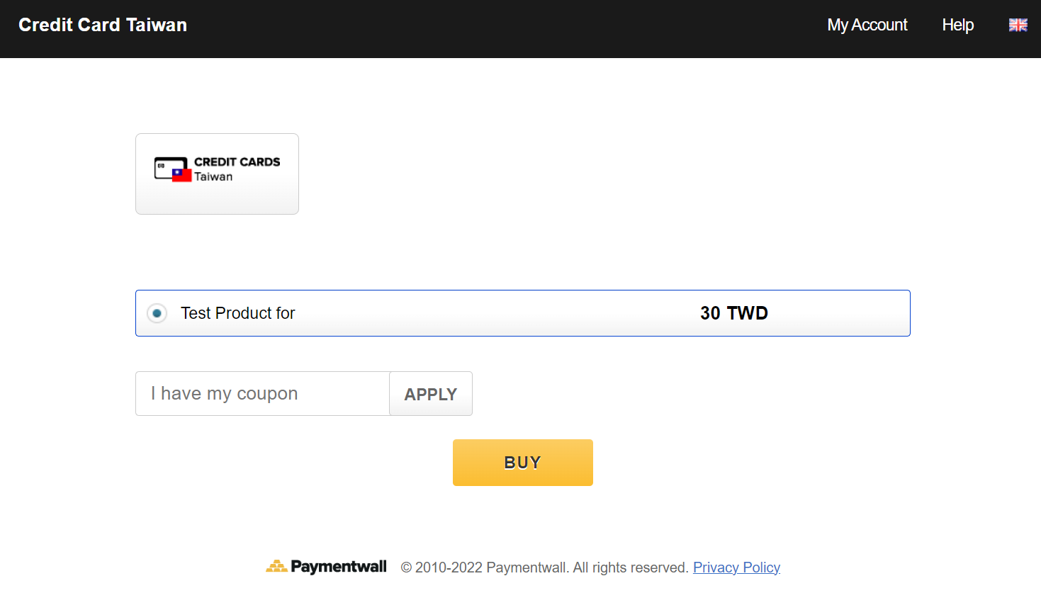 Payment Method - Credit Cards Taiwan