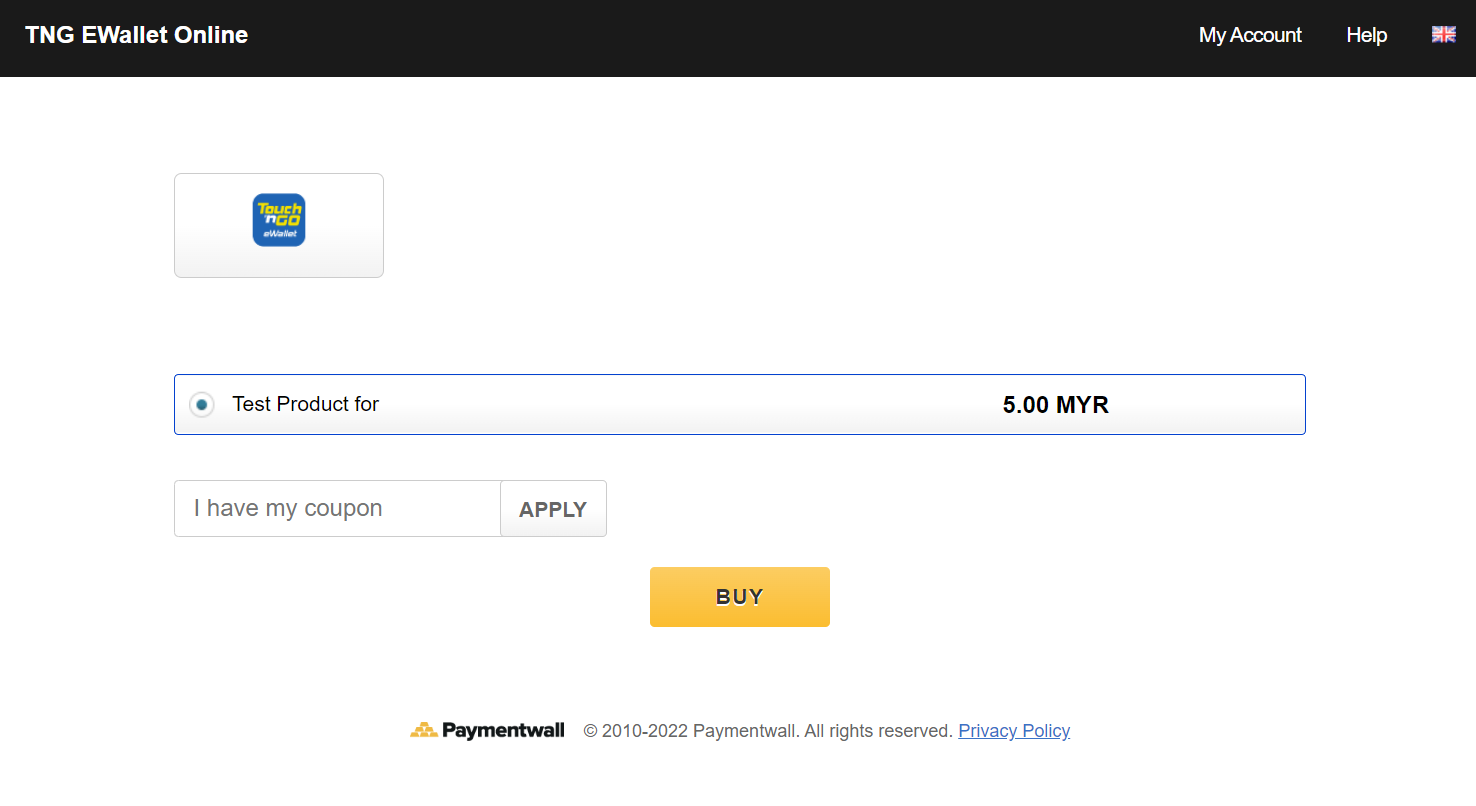 Payment Method - TNG eWallet