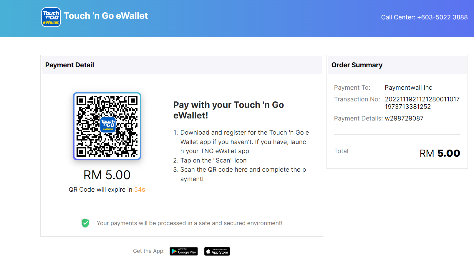 Payment Method - TNG eWallet